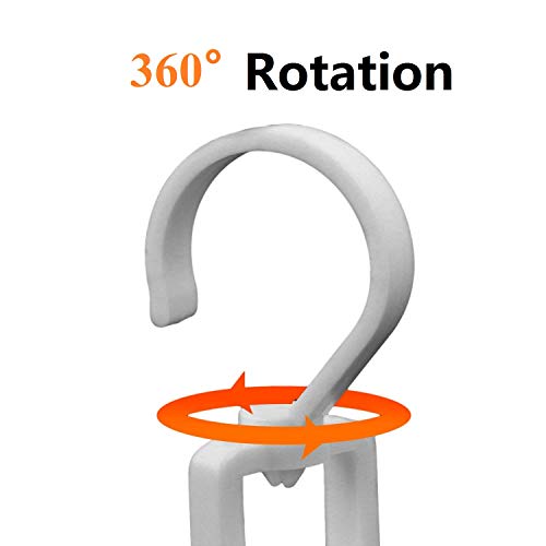 Zelta 10 Pack Dual-ended Laundry Hooks Clothes Pins Swivel Hanging Clips Plastic Hanger (White)