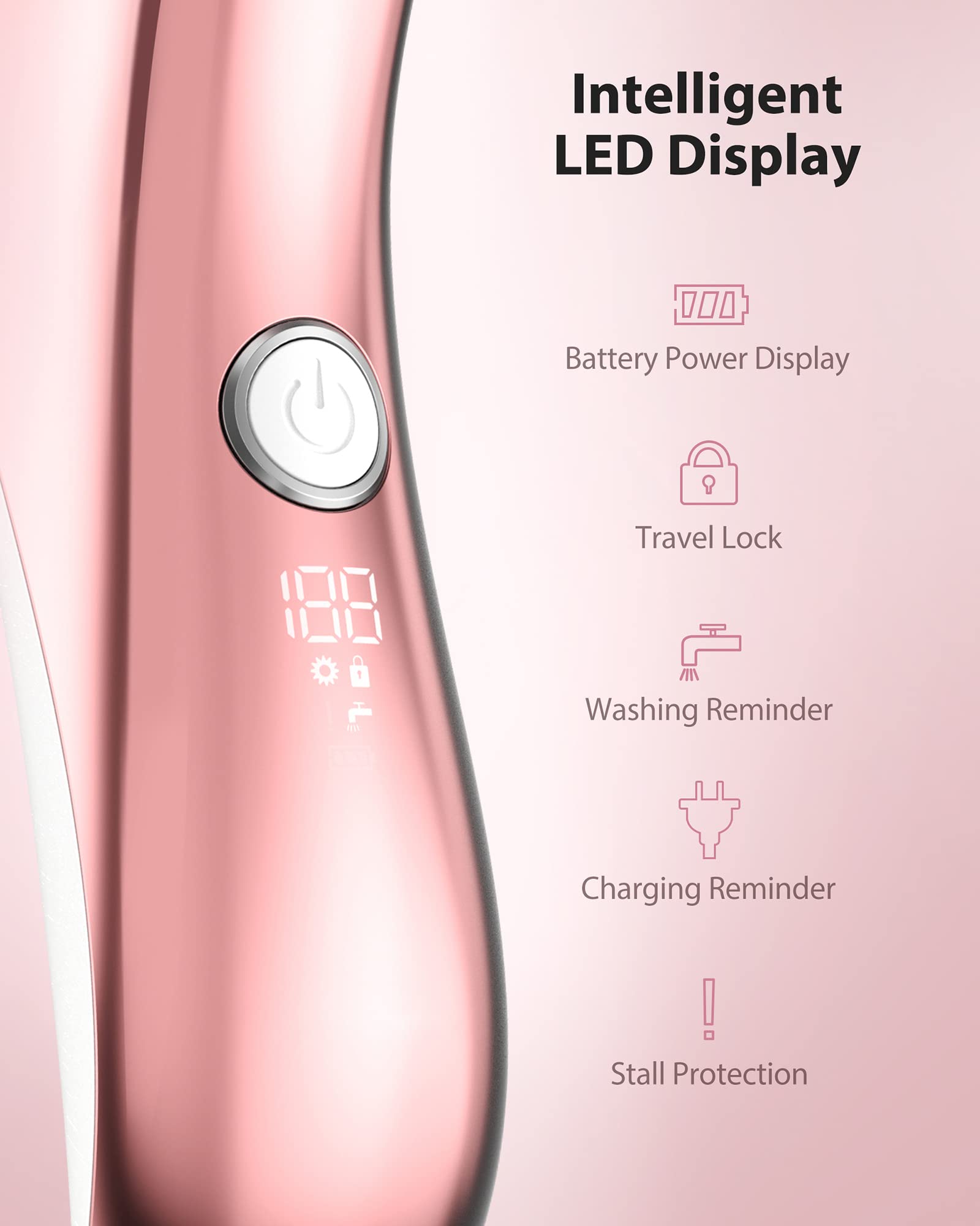 Electric Lady Shaver Waterproof IPX7 Bikini Trimmer with Replacement Blades and LCD Display Rechargeable Cordless Women Razor for Arm Legs Underarms Bikini Area
