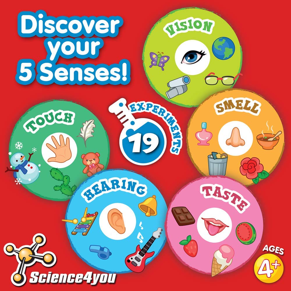 PlayMonster Science4you - 5 Senses - 19 Engaging Experiments for Children to Explore Their World - Fun, Education Activity for Kids Ages 4+