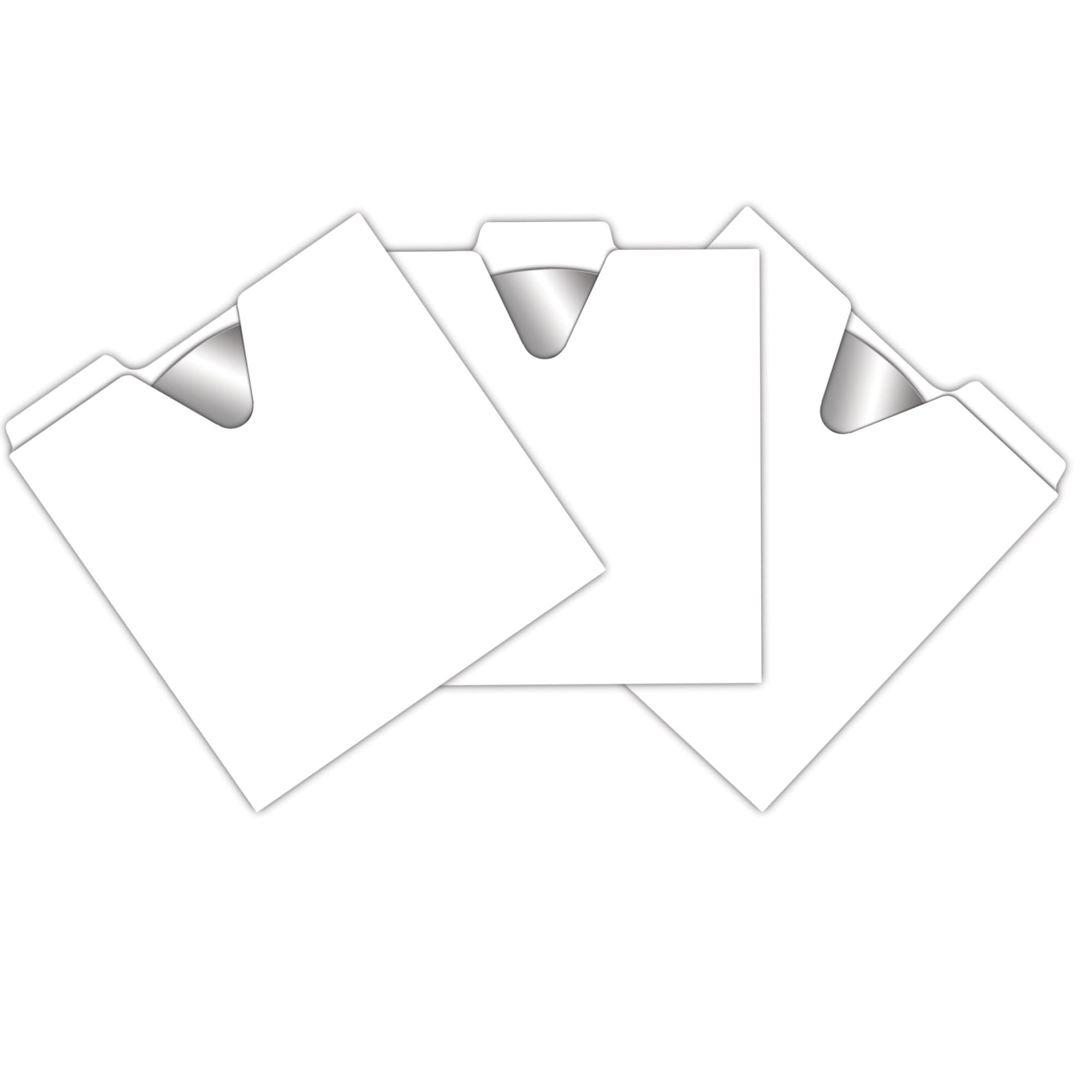 Vaultz CD Sleeves - Pack of 100 Thin CD and DVD Sleeve File Folders for Preservation & Organizing w/Thumb Notch, Perfect for CD Sleeve Storage Boxes - White
