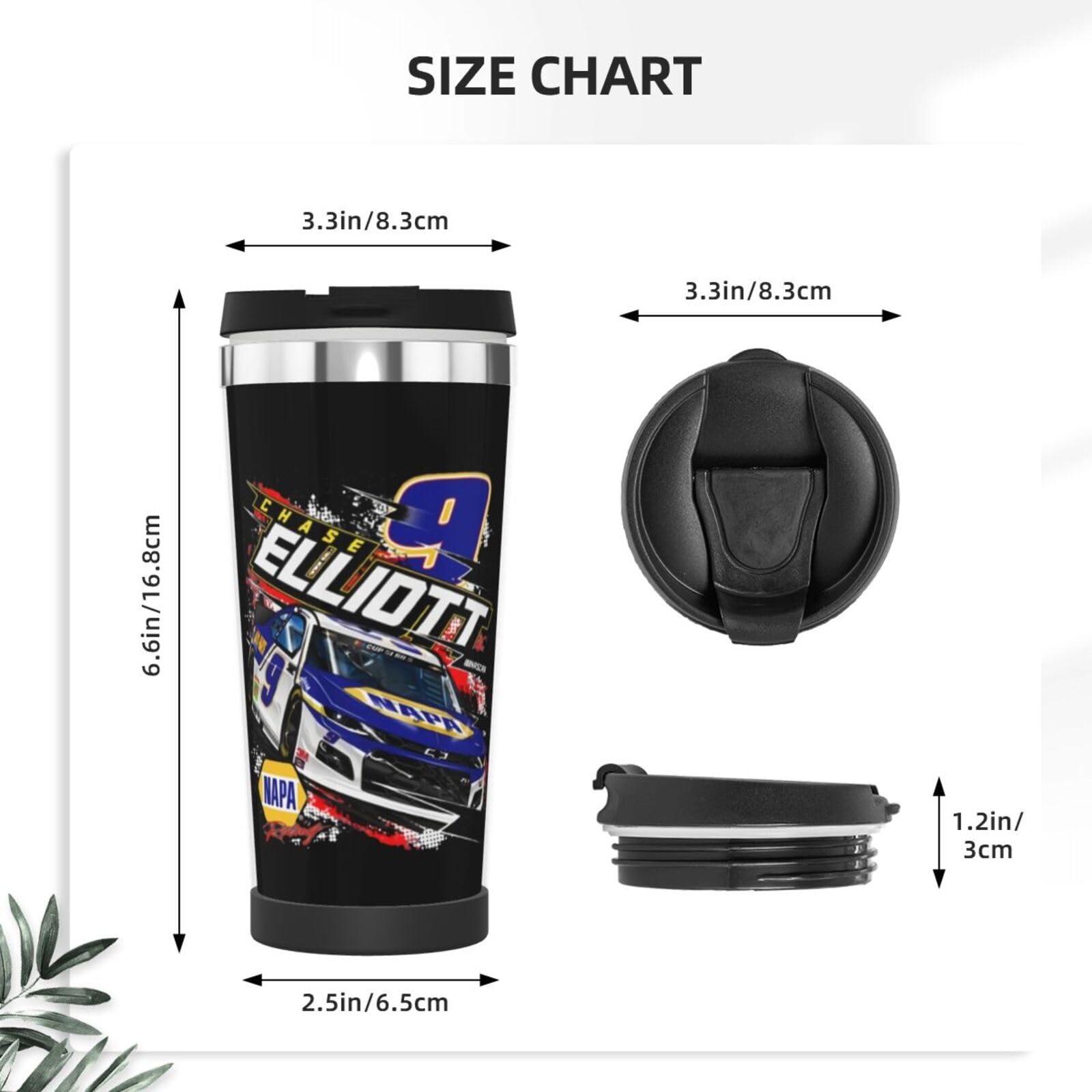 Chase Elliott 9 Portable Coffee Thermos Cup Stainless Steel With Lid Double Wall Insulation Travel Mug Reusable For Outdoor