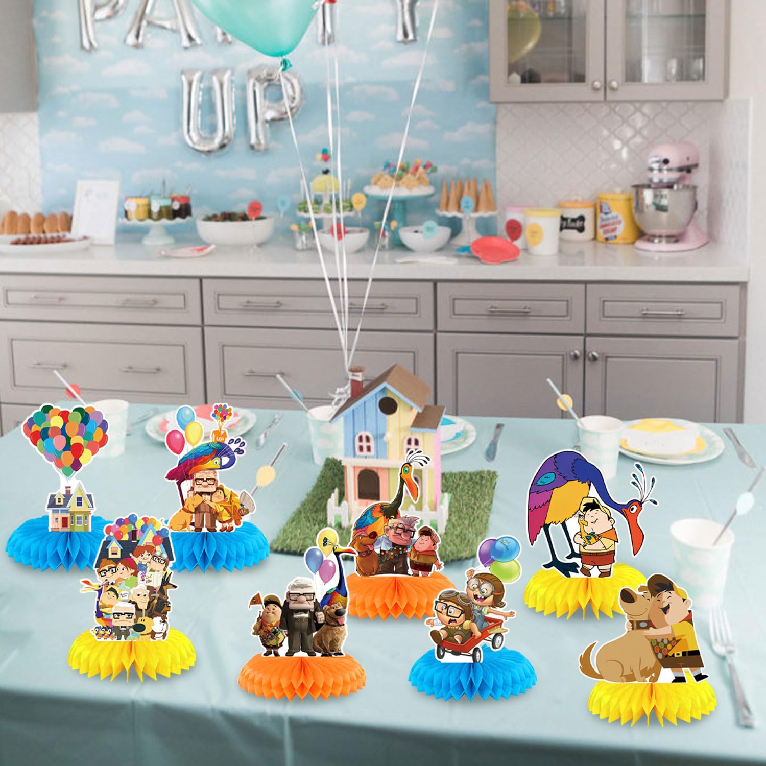 Generic 8PCS ππ πΌππ πππππ Birthday Party Decorations Honeycomb Centerpiece, Cartoon Game Theme 3D Double Sided Party Table Decorations for Birthday Baby Shower Decorations ο»Ώ