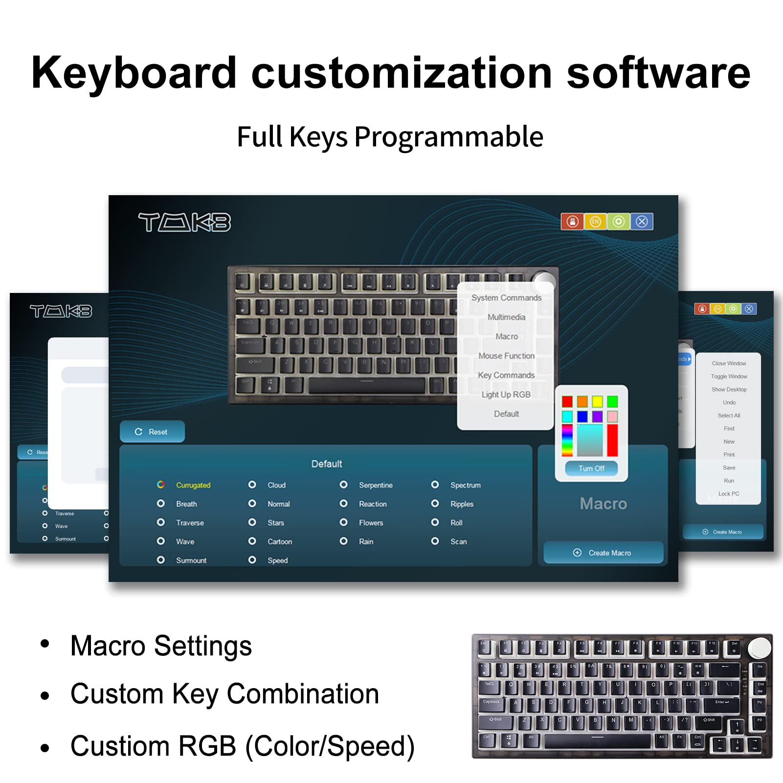 DIERYA T83 75% Mechanical Keyboard with Gasket Mount, Wireless/Wired/2.4GHz Hot-Swap Programmable DIY Keyboard Kit with 3pin/5pin Switch, RGB Backlight,Pudding Keycap,Multimedia Knob (Translucent)
