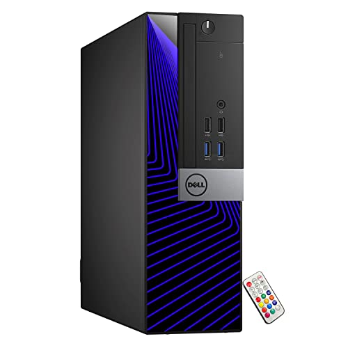 Dell OptiPlex Small Form Factor Desktop Computer with RGB Lights i7 6700 3.4 GHz 16GB RAM 512GB SSD Win 10 Pro WiFi, Keyboard & Mouse HDMI (Renewed)