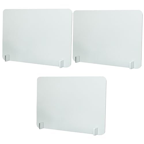 Ciieeo 3pcs Desk Divider Testing dividers Table Privacy Board Privacy Boards Office Desk partition Panels Desk Hutch Office desks Desk Panel Divider tabket Desktop Student Frosted White