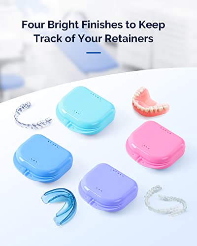 JMU Retainer Case with Vent Holes, Mouth Guard Case Denture Case(Teal)