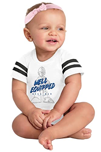 Brisco Brands Mega Man Retro 1990s Anime Cartoon Football Romper Boy Girl