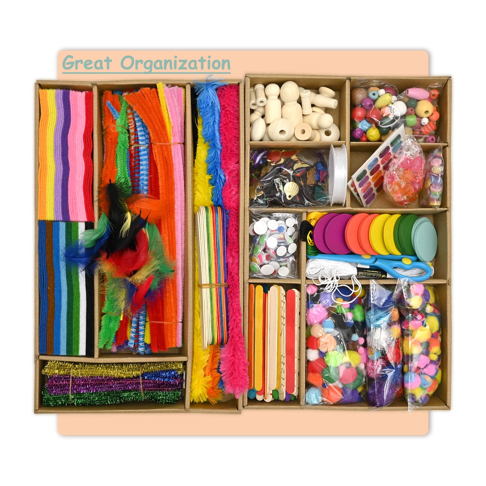 Darnassus 2000+ Craft Kit Library, Crafts Vault Supplies, Arts & Crafts Kit, Crafting Set Kits, Science Kits & Toys, Creative Set, Mega Art & Craft Materials Kit Box for Kids Ages 6-12 Gift