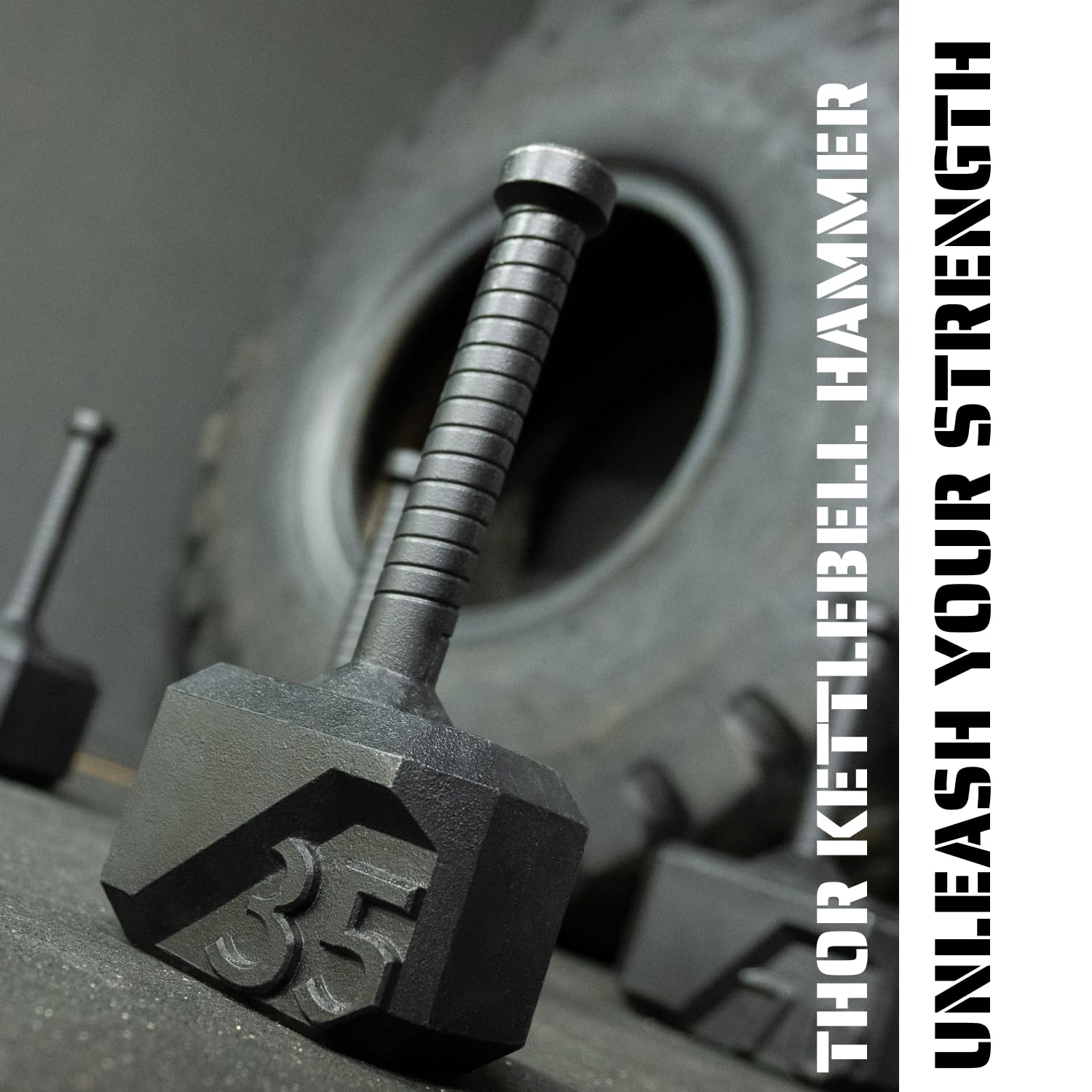 Tribe WOD Hammer Kettlebell 35LB | Thor Hammer 16kg for Cardio Training | Hand weights & workout Home Gym Equipment sets for Women & Men (15-70lb) | Stormbreaker Shake weight