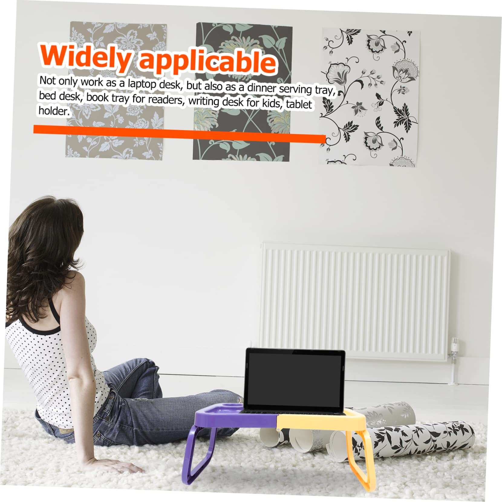 Ciieeo Student Dessert Household Laptop Desk Foldable Household tv Trays Student Laptop Table Television Storage Rack Plastic Plastic Table Breakfast Plate Bedside Table
