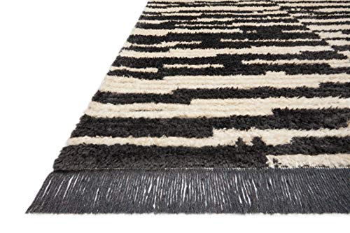 Chris Loves Julia x Loloi Alice Collection ALI-03 Cream / Charcoal 18" x 18" Sample Rug