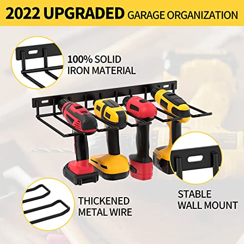 SOOANGEL Power Tool Storage Organizer, Tool charging station, Drill Charging Station Garage Organization& Storage,Heavy Duty Floating Tool Shelf for Workshop Shed Pegboard (2 Pack)