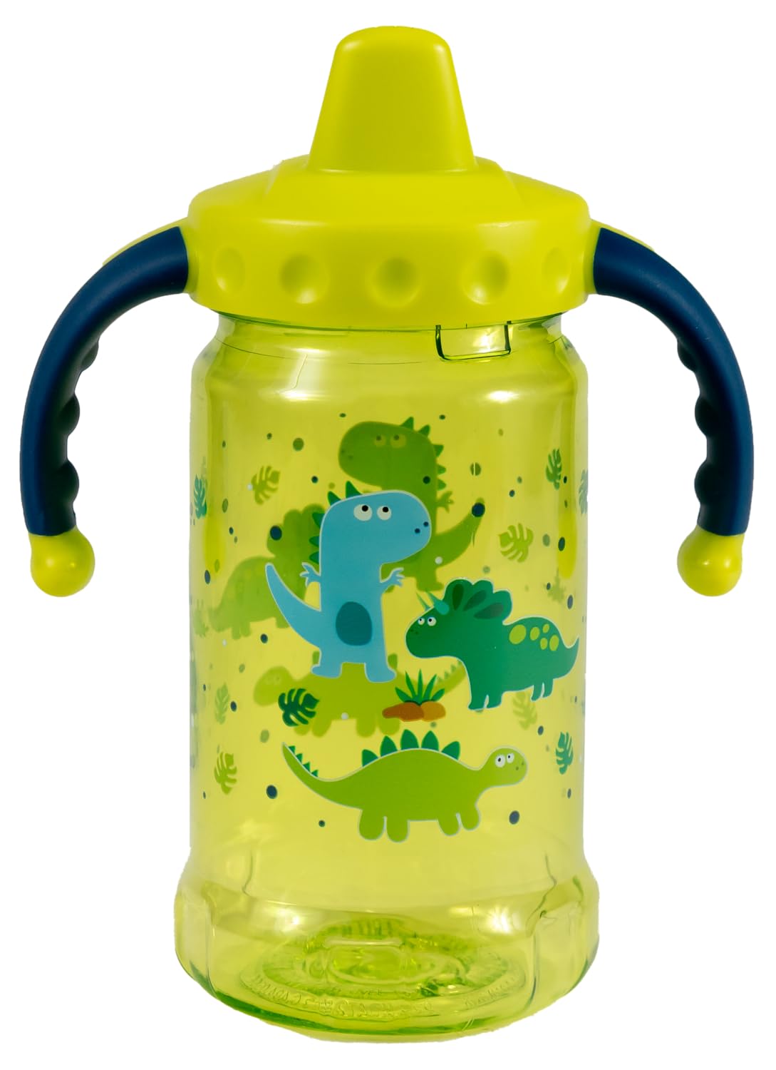 COOL GEAR 2-Pack 12 oz Gripper Sipper Cups For Kids & Toddlers - Dishwasher Safe, Spillproof, Leakproof Waterbottle With Handles For Babies - Shark/Dino