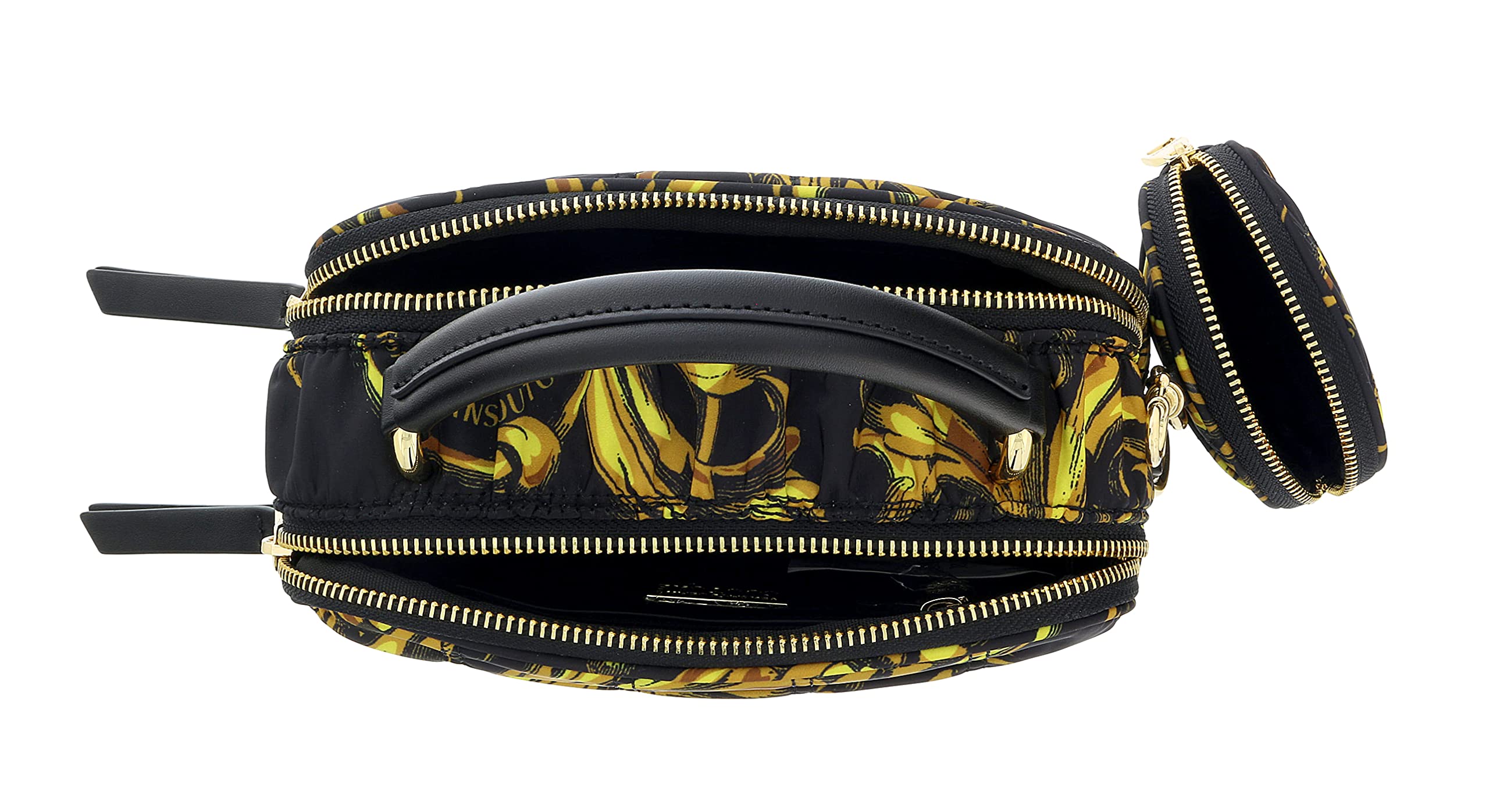 VERSACE JEANS COUTURE Black/Gold Small Nylon Shoulder Bag with Coin Purse for womens