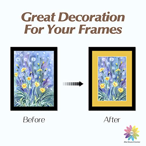 Mat Board Center, Bevel Cut, Acid Free, 4-ply Thickness, White Core Mats - for Pictures, Photos, Framing (Mixed, 5x7 Mats for 4x6 Pictures, 50-Packs)