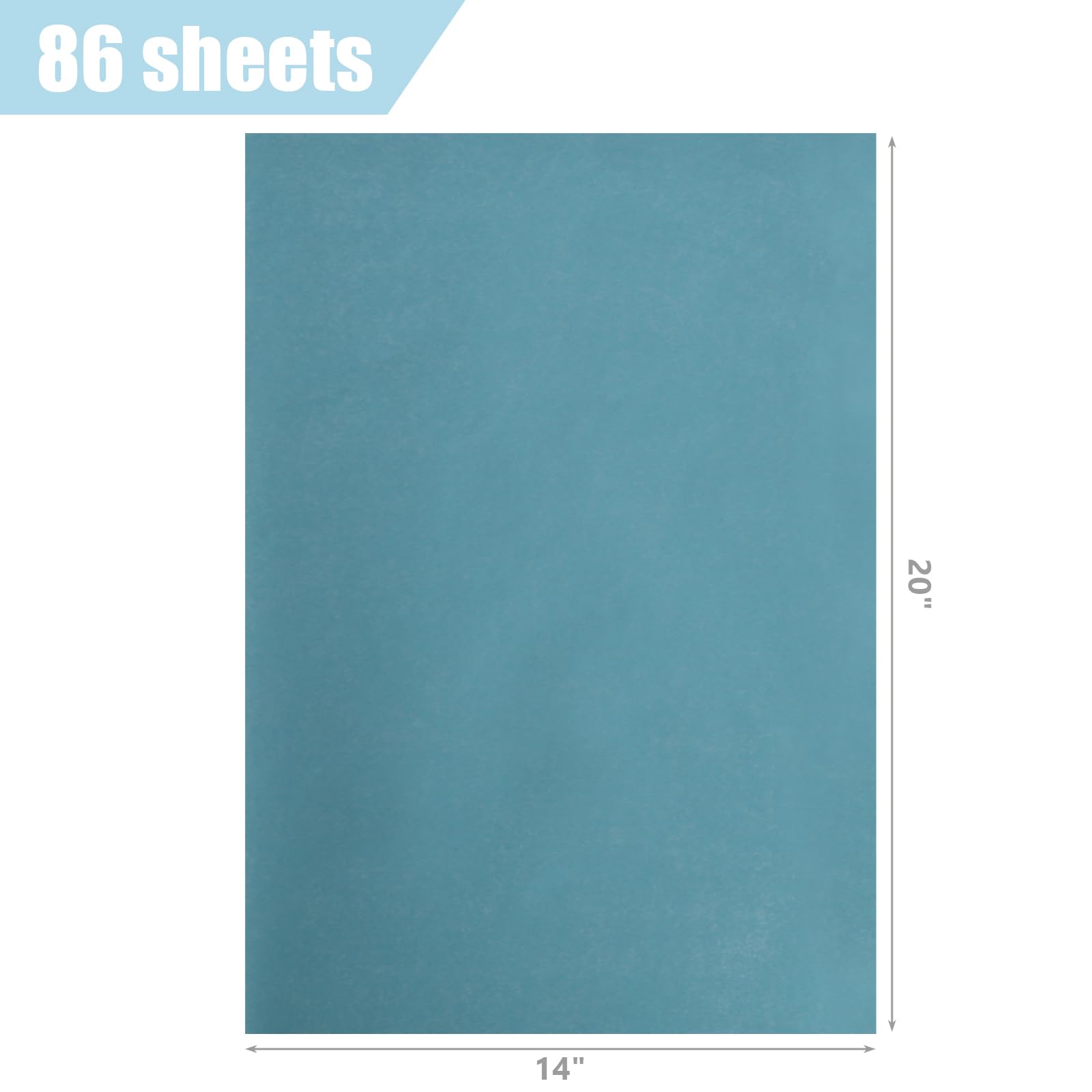 Koogel 86PCS Metallic Teal Tissue Paper, 14 x 20 Inch Gift Wrapping Paper Craft Tissue Paper Bulk for Birthday DIY Project Wedding Holidays