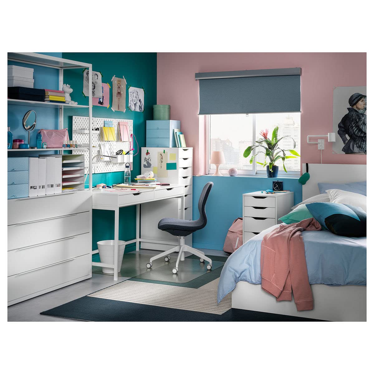 IKEA ALEX drawer unit white 36x58x70 cm