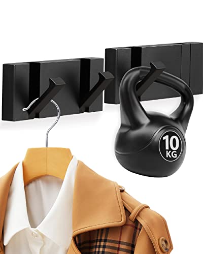 MrsJeggy 2 Pack Waterproof Folding Hideaway Coat Hooks，Retractable Hook，Space-Saving Hanger，Coat Hooks Wall Mounted，Aluminum Heavy Duty Wall Hooks，Wall Mounted Folding Coat Rack for Hat，Towel，Bag，Key