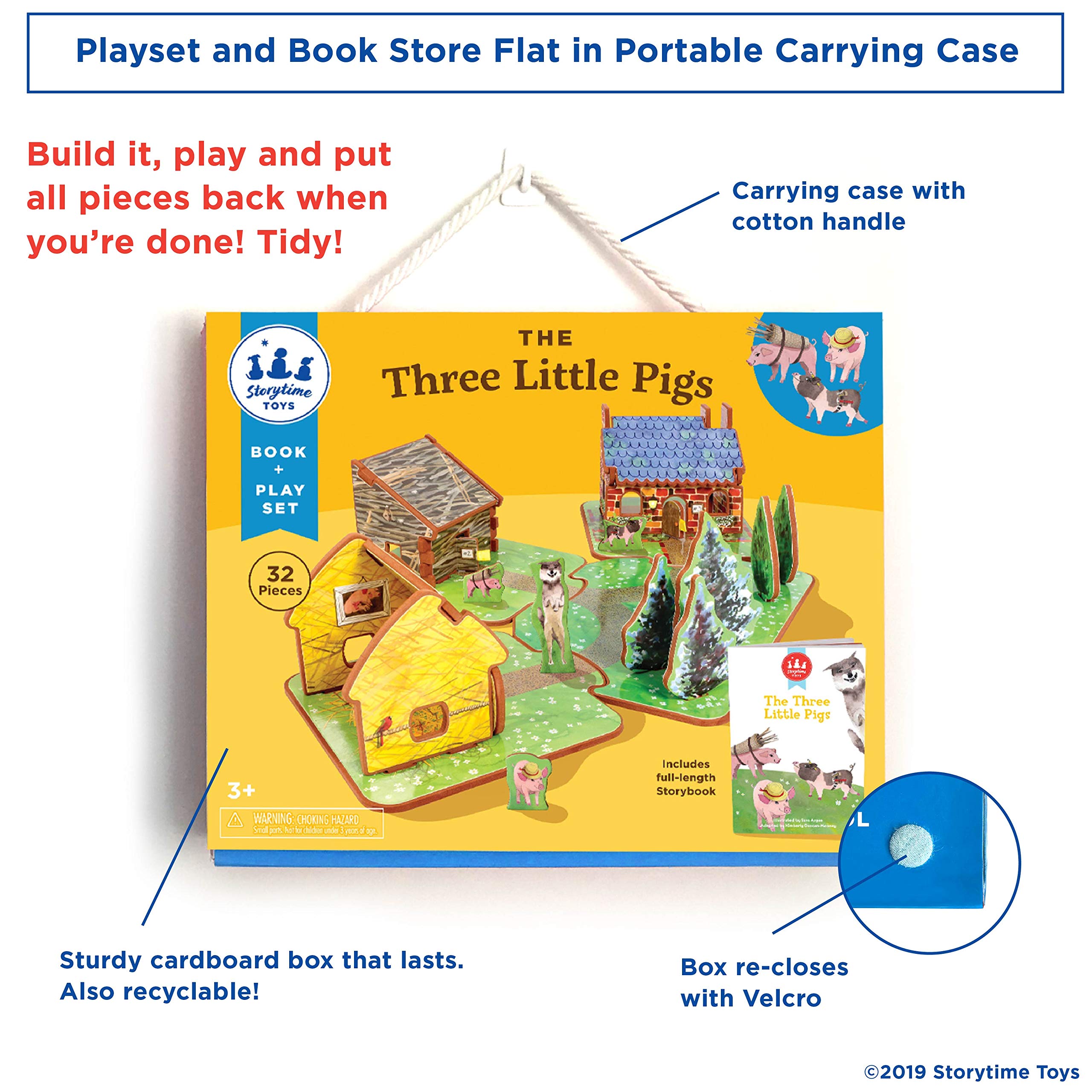 STORYTIME TOYS The Three Little Pigs 3D Puzzle - Book and Toy Set - 3 in 1 - Book, Build, and Play