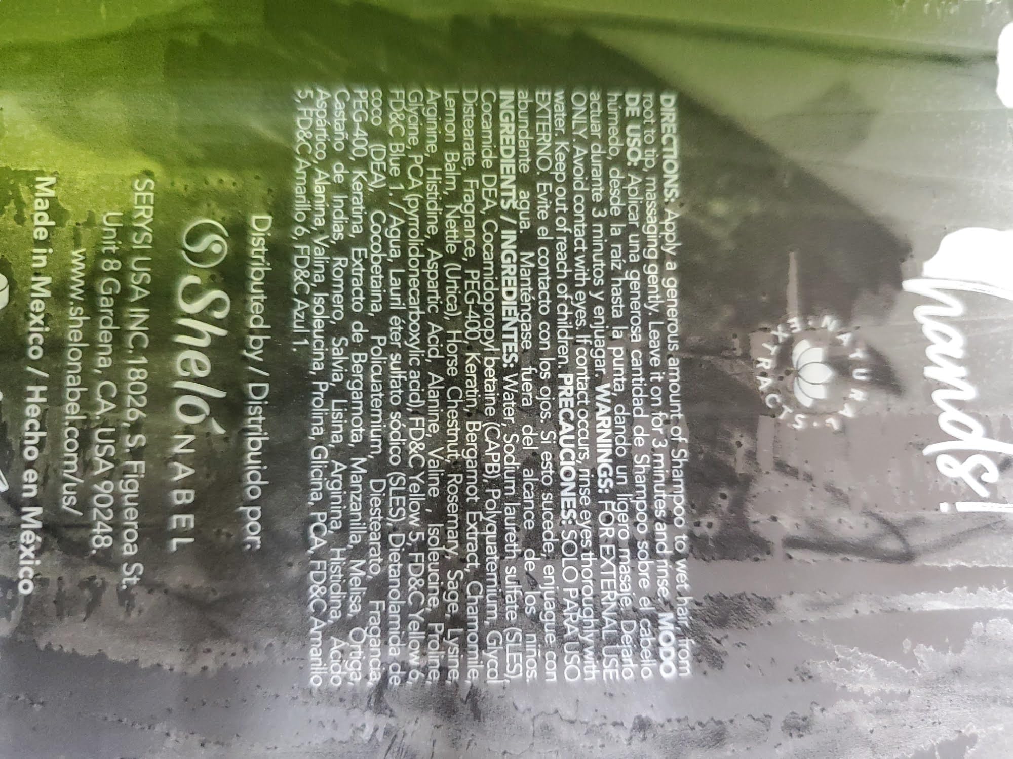 Sheló NABEL Bergamot Shampoo Caida de Cabello Fragil Quebradizo Champu Bergamota