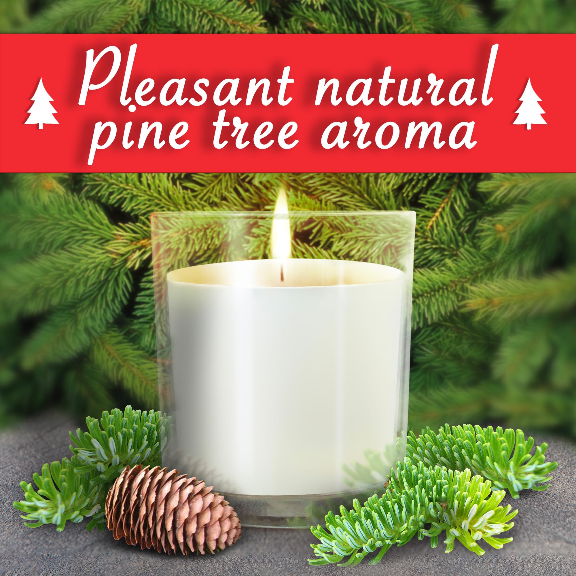 Christmas Pine Scented Soy Candle (8 ounce) – 100% Natural Soy Wax Candle with Christmas Tree Pine Scent, Great Office Gift for Women by Candleology