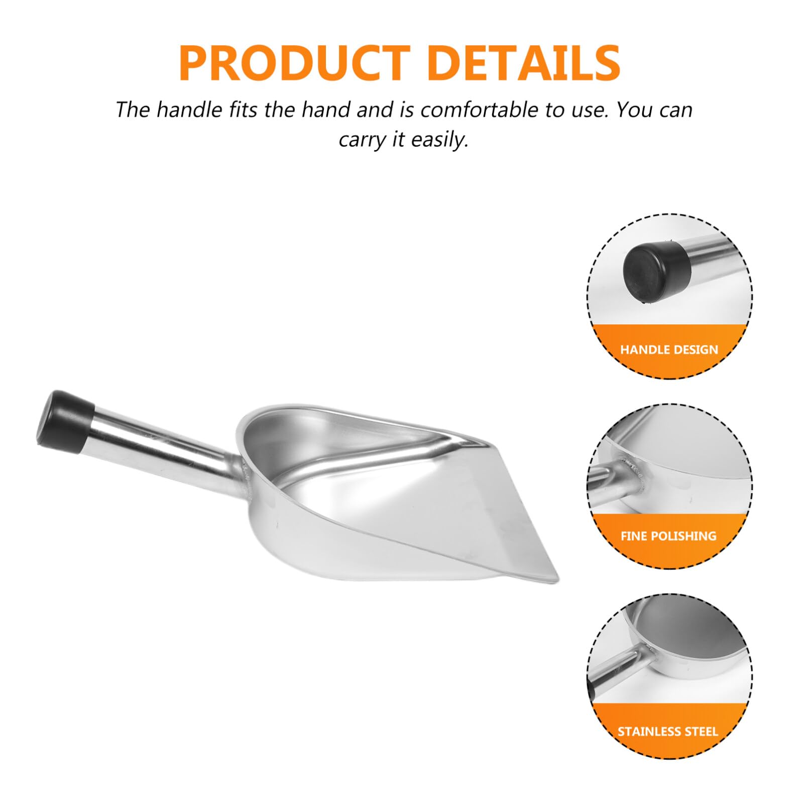 Gatuida Stainless Steel Dust Pan Metal Trash Shovel with Handle Handheld Dust Pan Wide Scooper for Indoor Outdoor Fireplace Industrial and Commercial Use