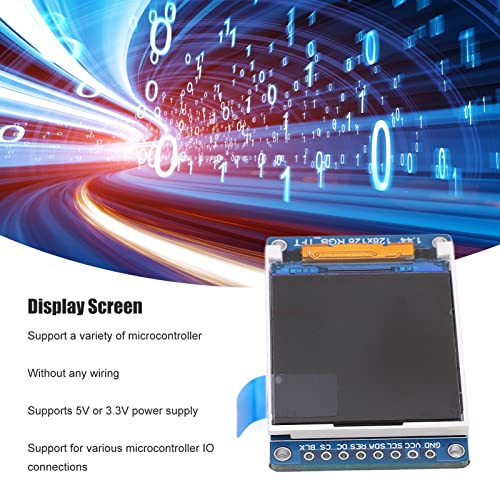 Color LCD Display, LCD Display 128RGB X 128 Dots SPI Interface 1.44in Clear Wiring Compact for SCM