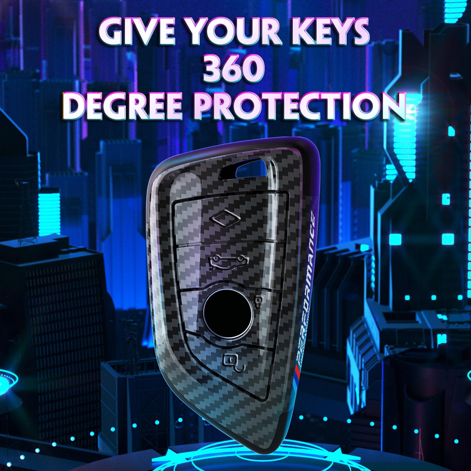 Car Key Case Cover Key Bag with Keychain,ABS Key Cover Compatible for 530 F48 2 5 6 7 GT Series Accessories Car-Styling (Matte Grey)