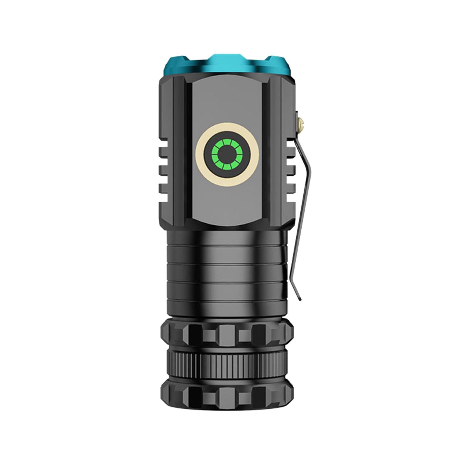 Flashlight High Lumens Rechargeable,Portability Mini Sturdy Led Flashlights,Waterproof Powerful Handheld Flash Light for Camping Home Emergencies (Blue)