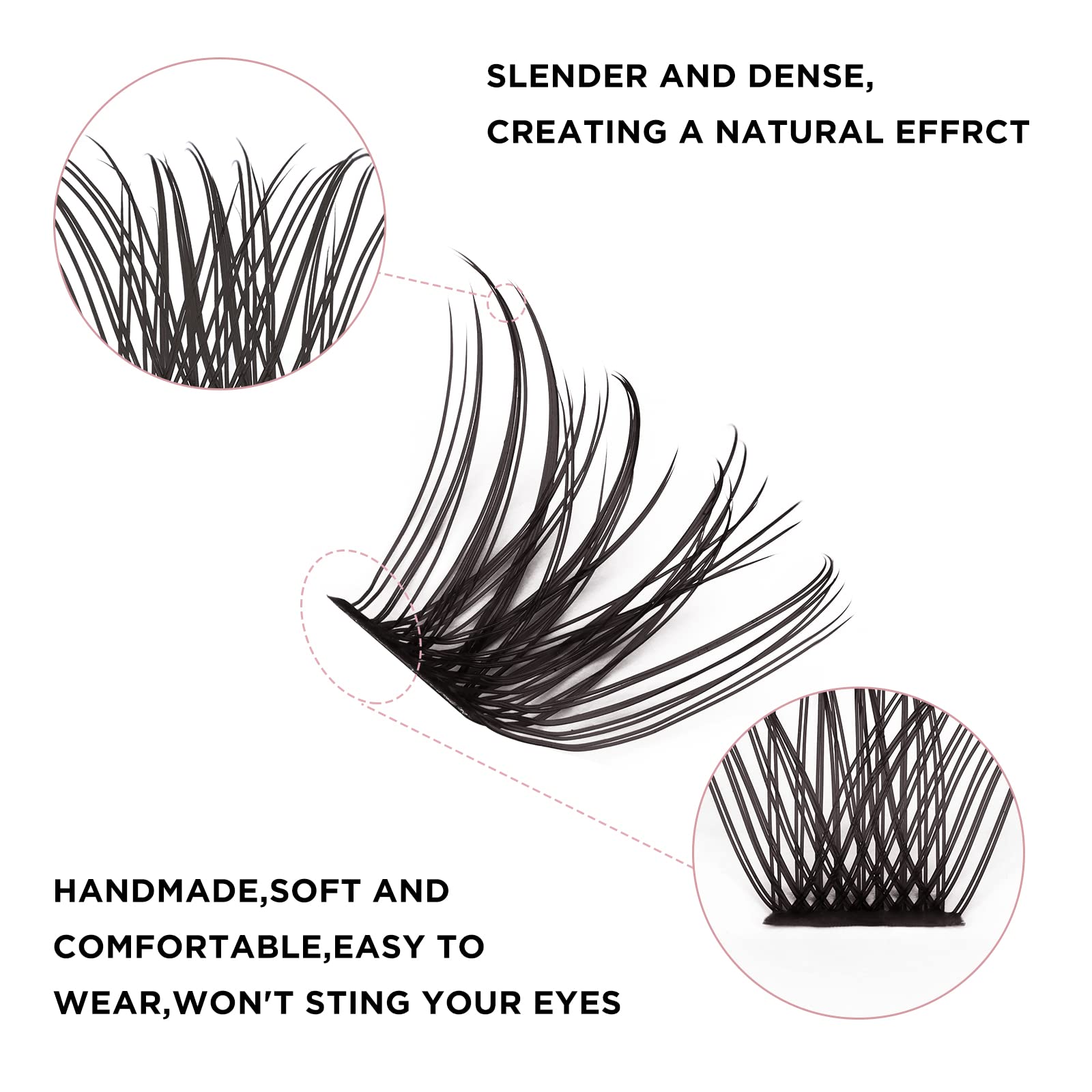Colored Lash Clusters DIY Eyelash Extensions 72 C/D Curl Colored Cluster Lashes Brown Blue Purple Green Red Individual Lashes Cluster Eyelash Clusters Thin Band DIT at Home(Volume Brown-D mix8-16)