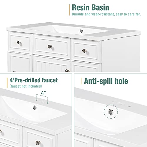 JUOFONE 36 Inch Bathroom Vanity with Sink Combo Set,Combo Cabinet Undermount Sink, Bathroom Storage Cabinet, Shaker Cabinet with Soft Closing Door and Drawer,Solid Wood Frame