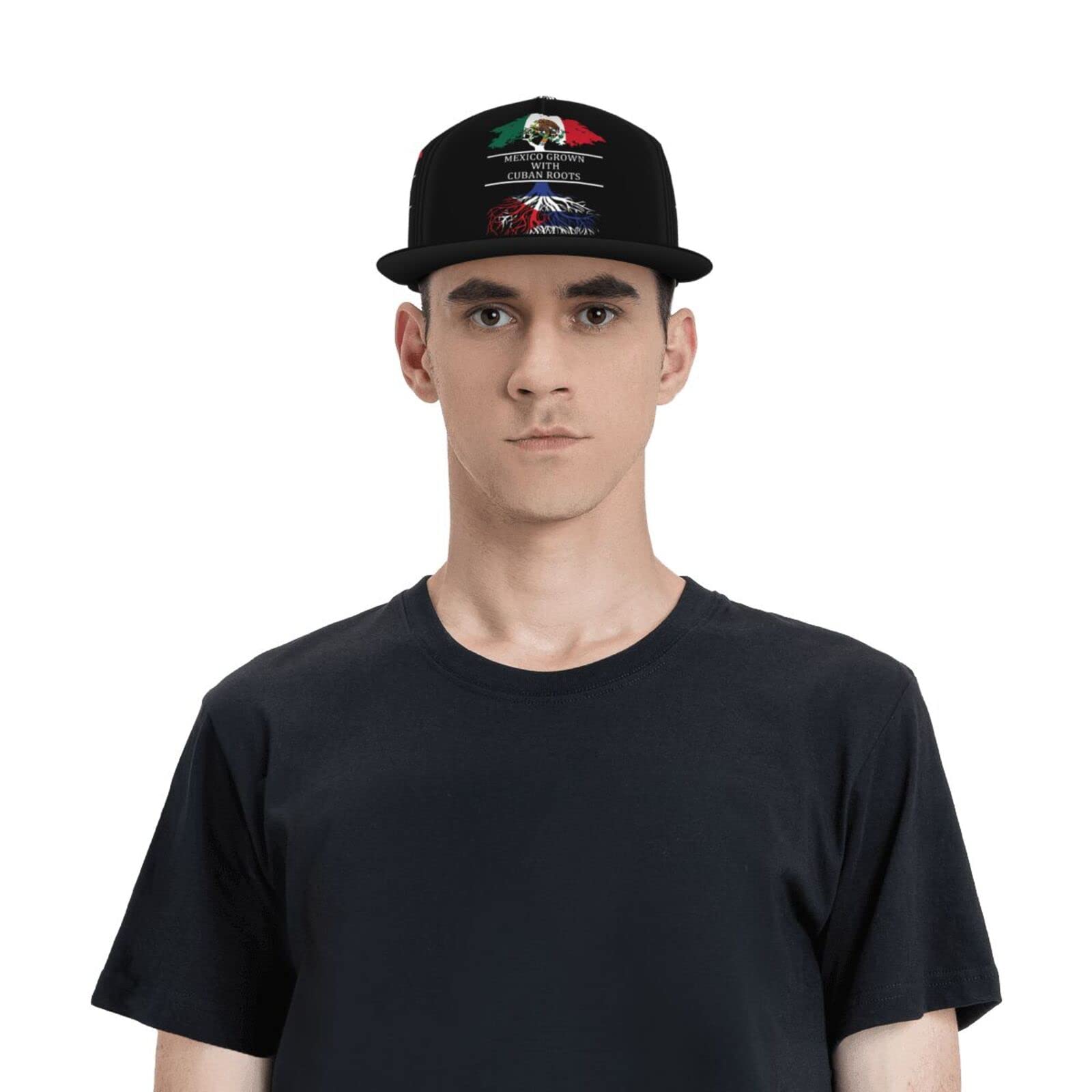 DARLEKS Mexico Grown with Cuban Roots Flat Bill Brim Baseball Cap Cool Hip Hop Trucker Hat Men Women Adjustable Baseball Caps