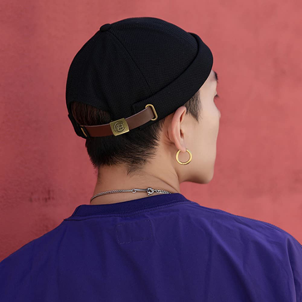 Croogo Solid Color Brimless Cap Sailor Biker Cap Rolled Cuff Harbour Hat Summer Sport Cap,Royal Blue-CT18