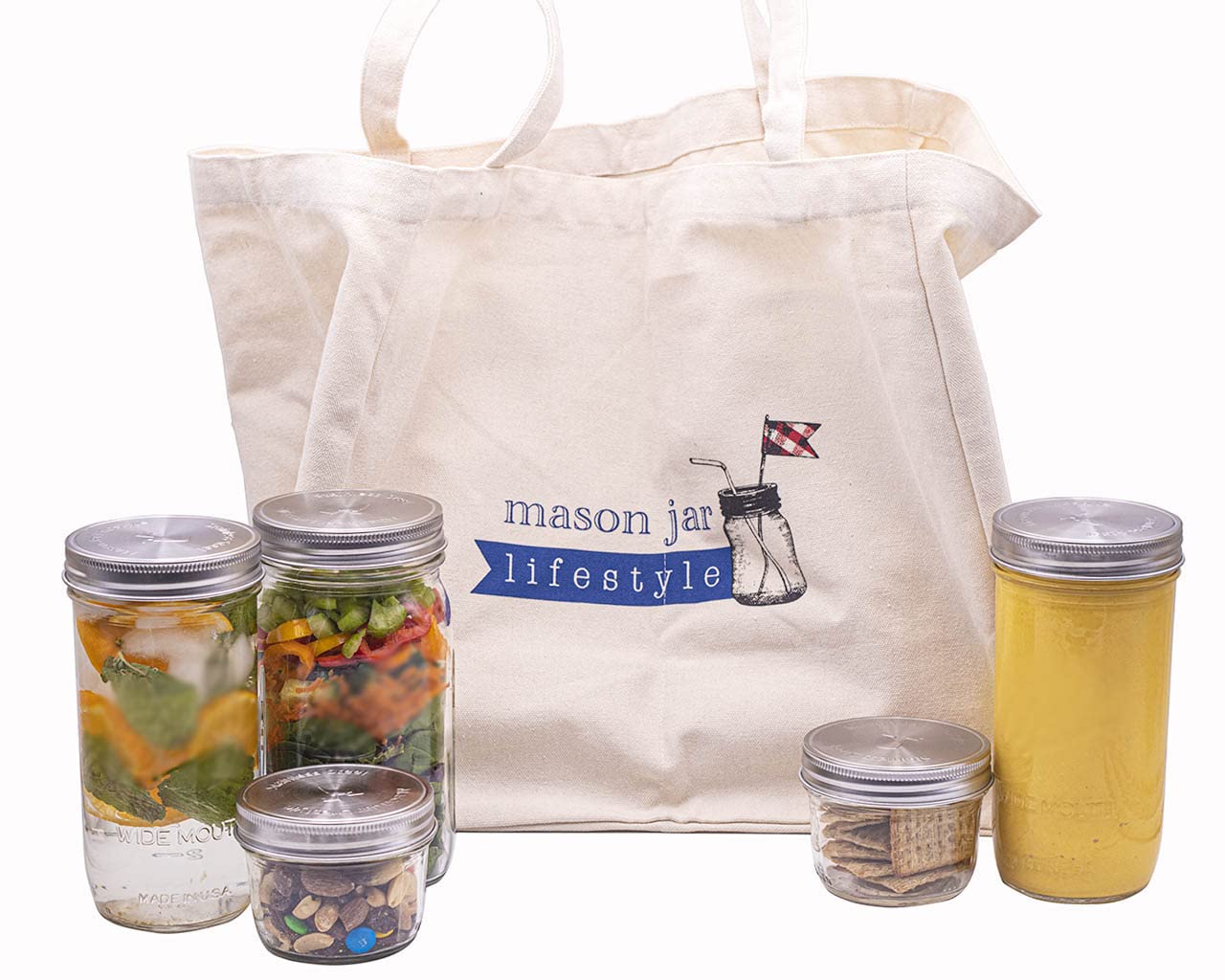Mason Jar Lifestyle 5 Pack Stainless Steel Storage Lids with Platinum Silicone Liners for Wide Mouth Jars β Heavy Duty Caps for Mason Jars β Airtight & Leak-Proof Design