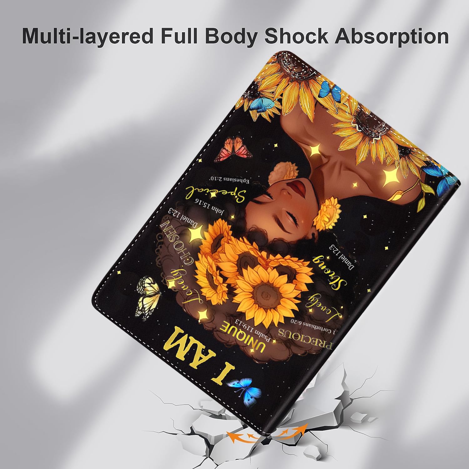 Case for iPad 10th Generation (2022 Release) 10.9 Inch，Slim Fit Foldable Standing Cover Case with Auto Sleep/Wake for New Apple iPad 10.9 Inch，African American Woman