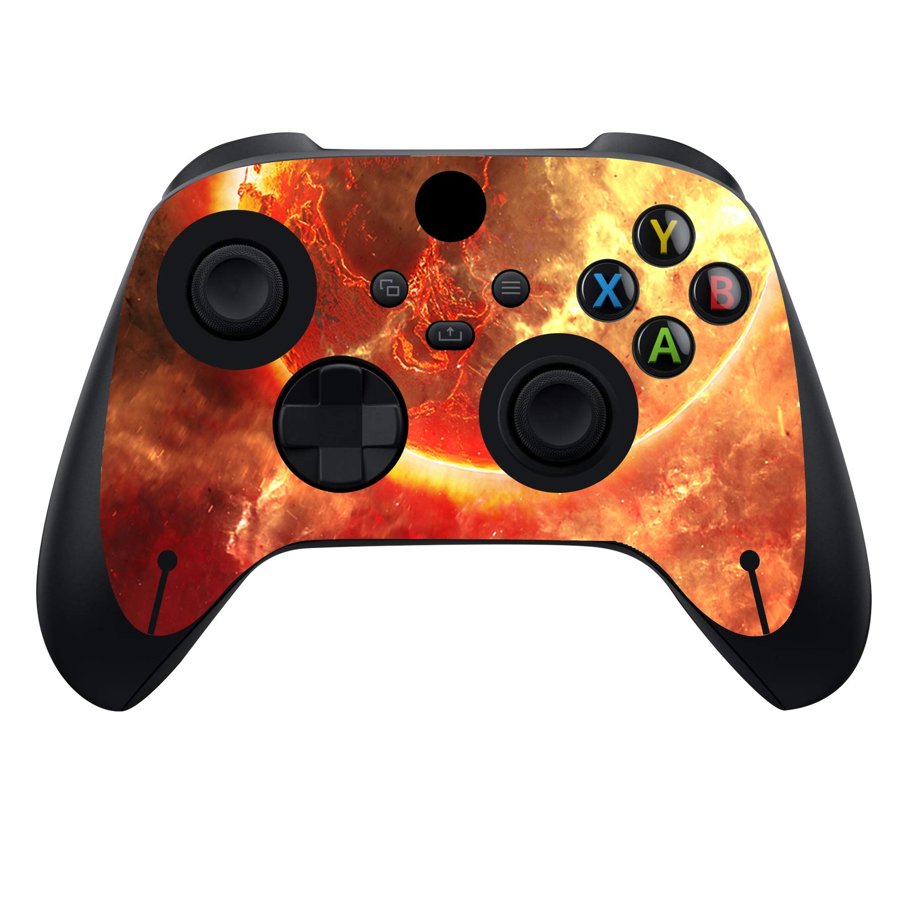 PlayVital Flaming Sun Custom Vinyl Skins for Xbox Series X, Wrap Decal Cover Stickers for Xbox Series X Console Controller