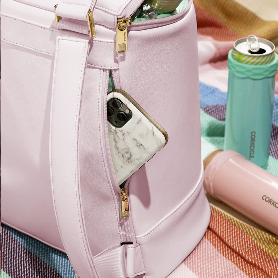 Corkcicle EOLA Soft Cooler Backpack, Rose Quartz, Waterproof and Leak Proof Insulated Bag, Perfect for Wine, Beer, and Ice Packs, Camping Cooler, Hiking Cooler, Beach Cooler