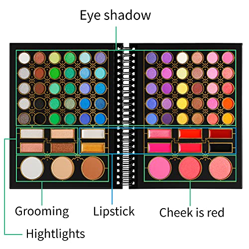 Makeup Palette for Teens, DE’LANCI Pro Makeup Pallet Gift Set for Teen Girls and Women,Beginners, 78 All in One Make up Eyeshadow Kit,Full Makeup Starter Kit for Young Teens Beginners or Pros