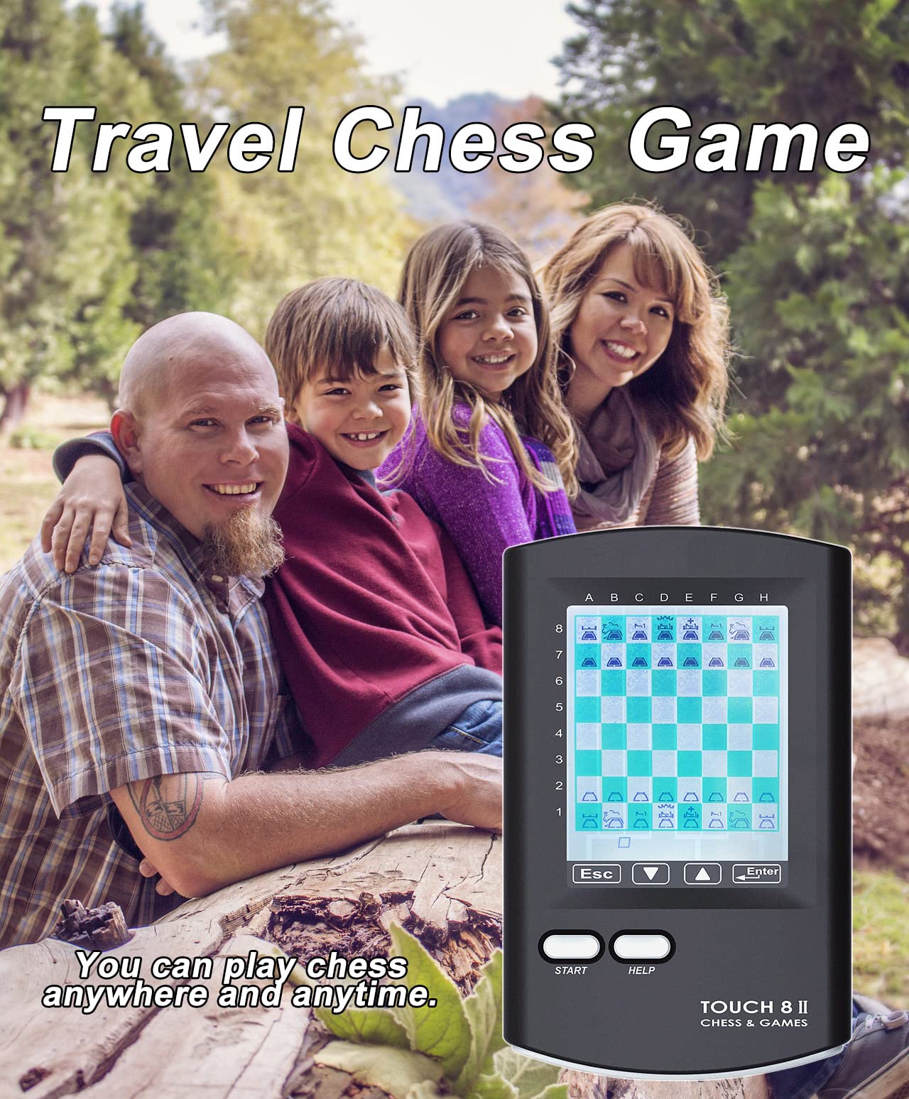 Vonset Touch Electronic Chess 8 in 1 Chess Handheld Electronic Chess Game for Kids and Adults to Learn Chess Travel Chess Set with Stylus Large LCD Display Gift