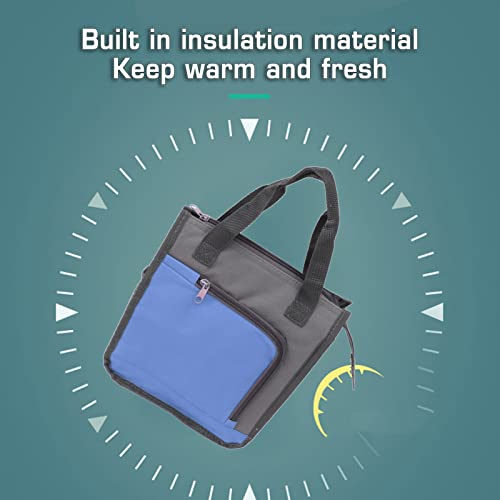 Mumusuki Insulated Reusable Grocery Bags, Widened Handle Food Delivery Bag Insulated Bag for Hot or Cold Food Delivery (blue)