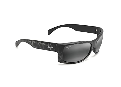 Maui Jim Men's and Women's Equator Polarized Wrap Sunglasses, Grey Tortoise/Neutral Grey, Large