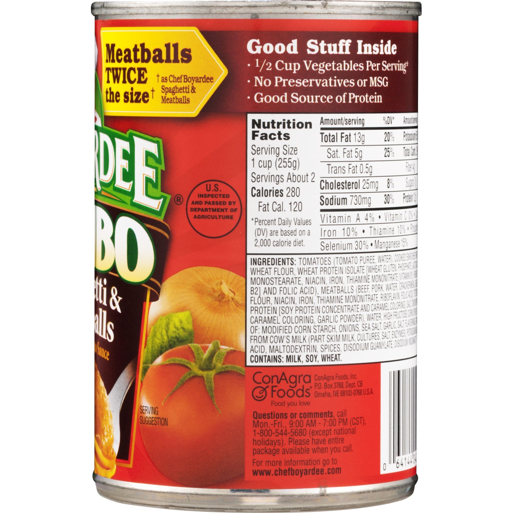 Chef Boyardee, Jumbo Spaghetti and Meatballs, 14.5-Ounce Can (Pack of 6)