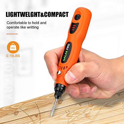 GALAX PRO 3.6V Lithium Ion Mini Cordless Rotary Tool Kit, 3 Adjustable Speed, USB Charging Cable and 31 Accessories for Drilling, Grinding, Cleaning, Polishing and Carving
