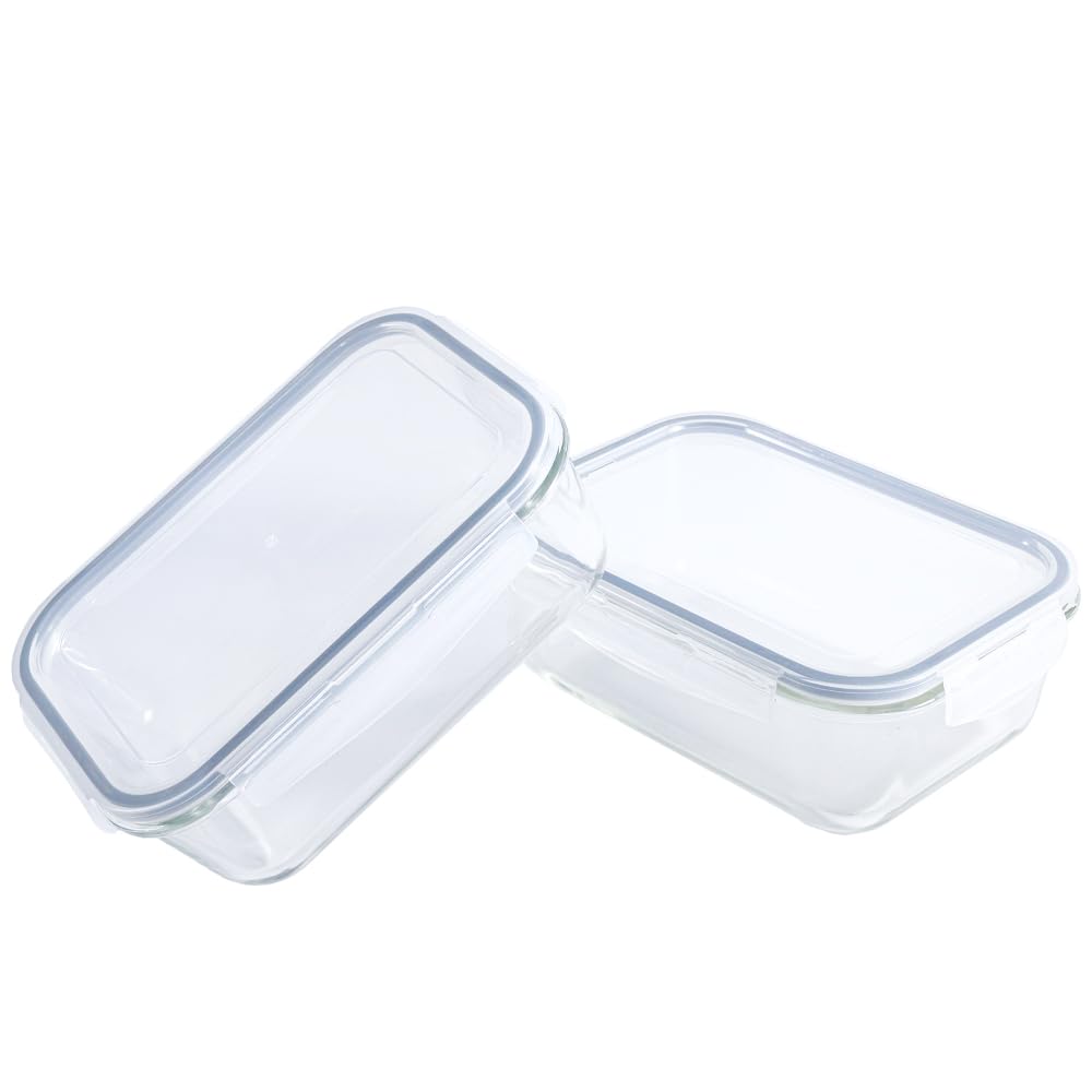 FOOD BOUTIQUE - 8 Cups Large Glass Container with Lid, Oven, Freezer and Microwave Safe, Clear Container