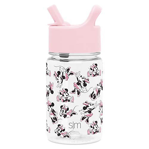 Simple Modern Disney Kids Water Bottle Plastic BPA-Free Tritan Cup with Leak Proof Straw Lid | Reusable and Durable for Toddlers, Girls | Summit Collection | 12oz, Minnie Mouse Retro