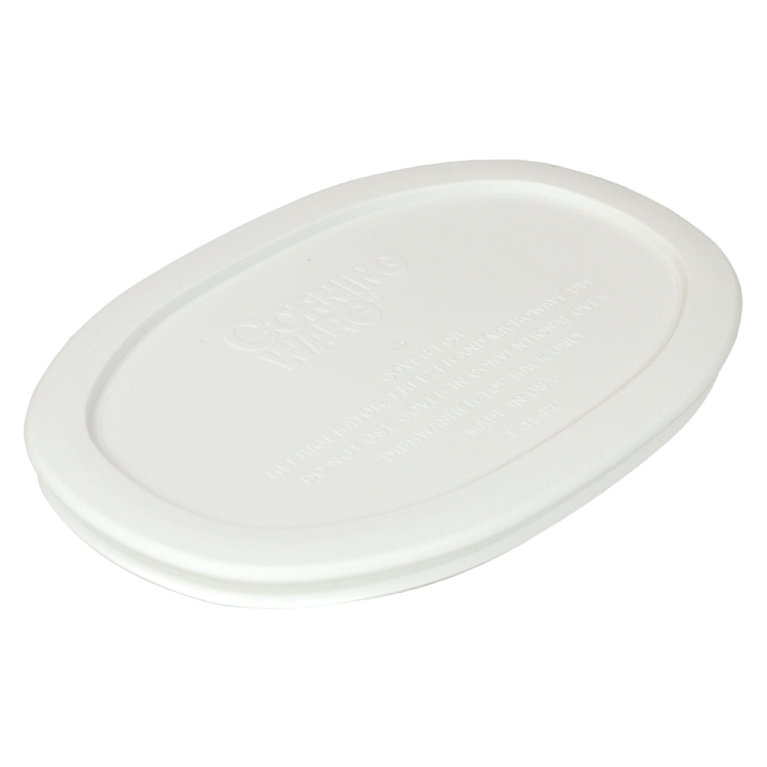 Corningware F-15-PC Oval French White 15-ounce Plastic Lid - 2 Pack