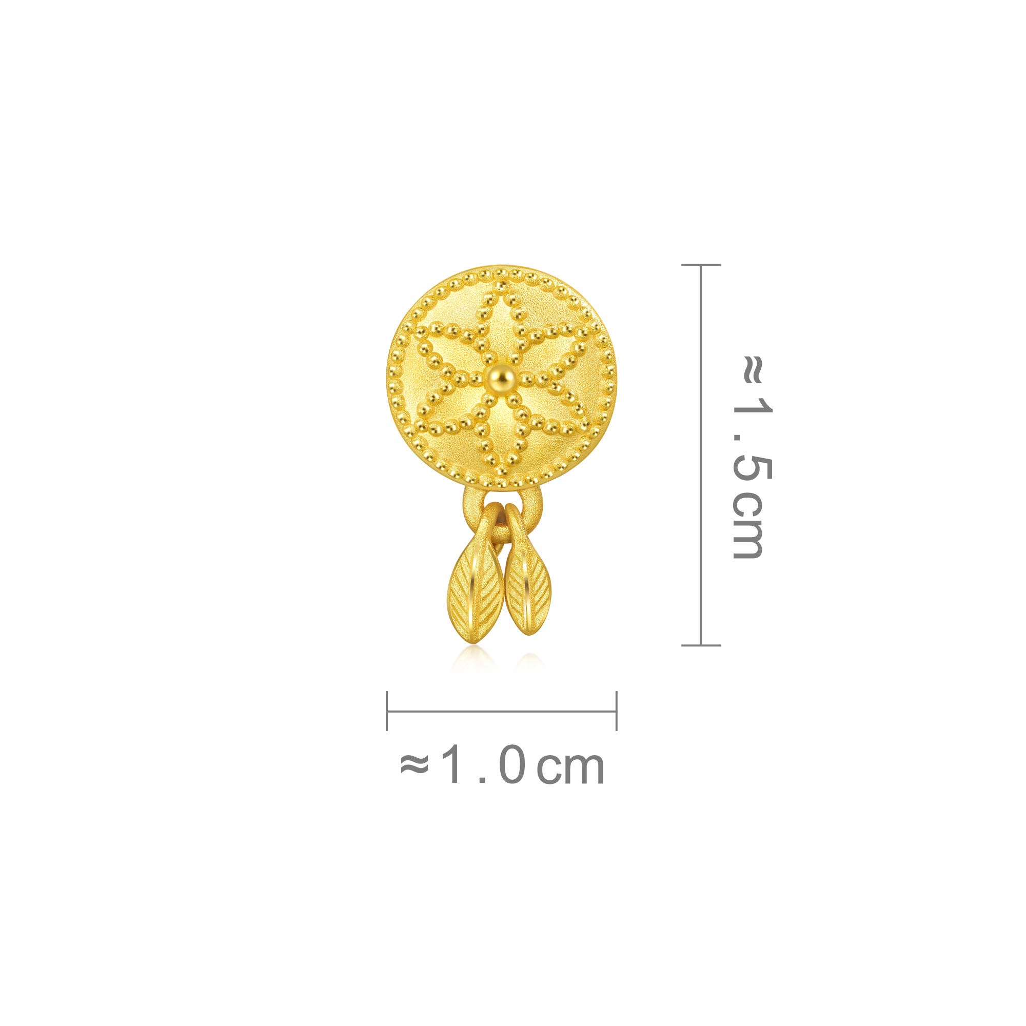 CHOW SANG SANG 999 24K Solid Gold Spiritual Dreamcatcher Mini Charm Bracelet for Women 92448C