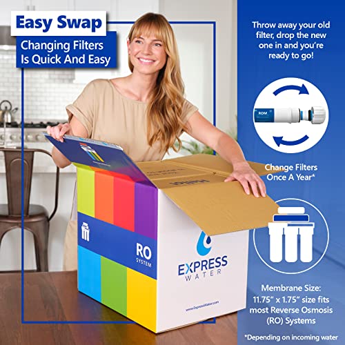 Express Water - FLTMEME50 β Reverse Osmosis Membrane β RO Membrane 50 GPD Water Filter Replacement β Under Sink and Reverse Osmosis System