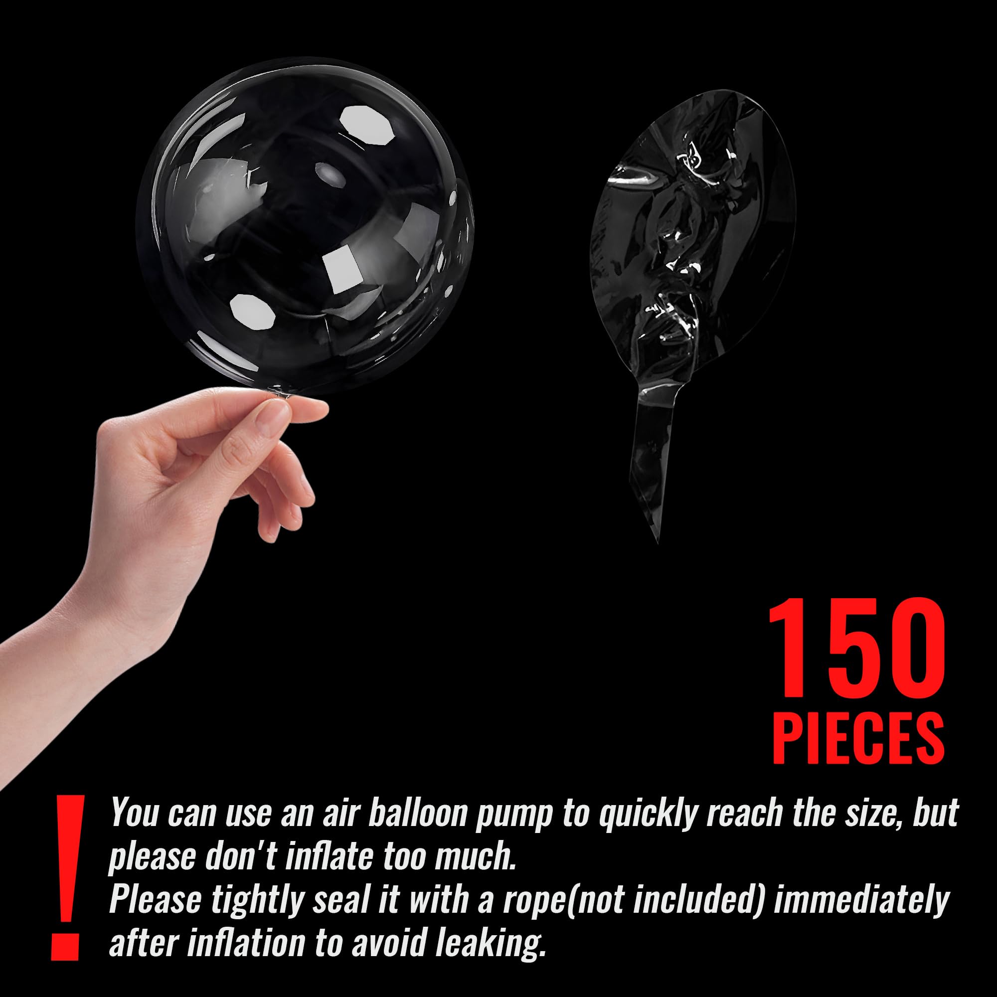 BHUCUTU 150 Pieces 5 Inch Clear Balloons for Stuffing, Small Round BoBo Balloons, Mini Bubble Balloons, Wedding Birthday Party Decorations