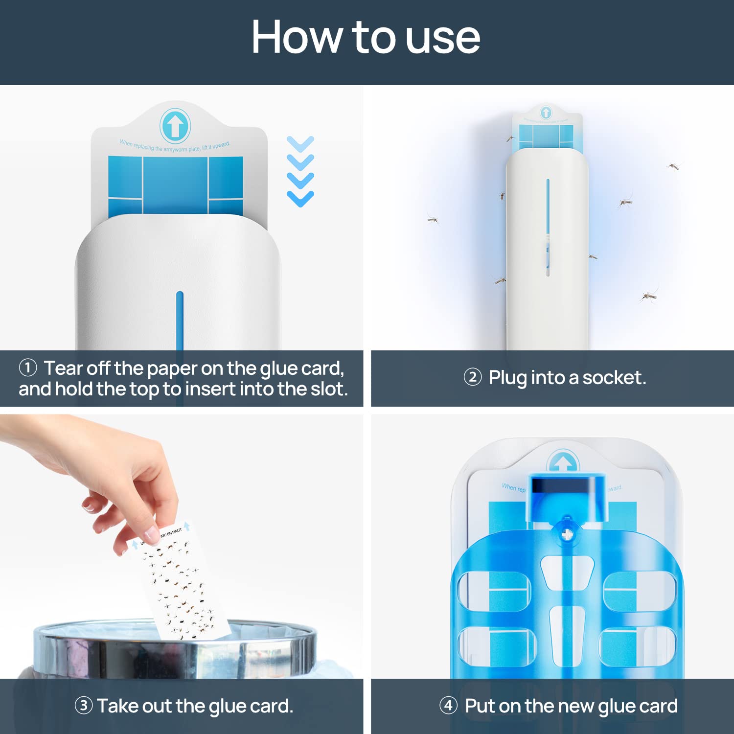 Mosquito Trap, Fly Traps for Indoors, Meilen Bug Zapper Flying Insect Trap Fruit Fly Traps Gnats Killer for Indoor Plants Yards Bedroom House Kitchen